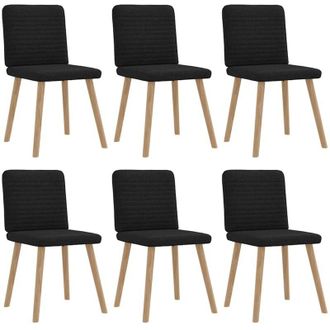 vidaXL Vidaxl - Chaises &agrave; manger lot de 6 noir tissu