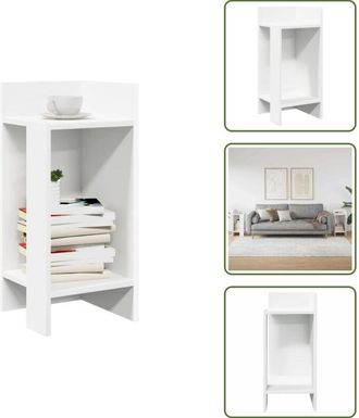vidaXL The Living Store Beistelltische 2 Stk. mit Ablage Wei&szlig; 25,5x27x60 cm - Holzbeistelltisch