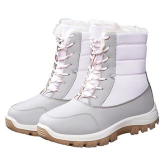 Generic Bottes dhiver pour femme avec doublure en polaire chaude - Bottines de neige classiques &agrave; bout rond antid&eacute;rapant &agrave; lacets confortables - Bottines de m
