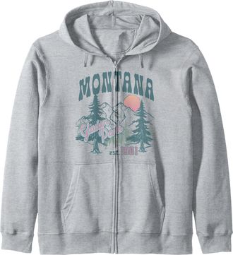 Trendy Apparel Montana Glacier Park Est 1901 Forest Sun Rise Kapuzenjacke