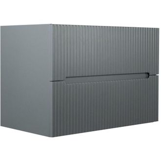 Vente-Unique Meuble sous vasque suspendu strié gris - 80 cm - PAVANI