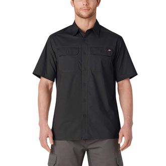 Dickies Herren, Ripstop-Kurzarmhemd, legere Passform, RINSED BLACK, L