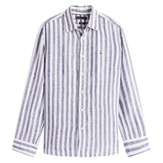 Tommy Hilfiger Bengal Hemd f&uuml;r Herren, Lang&auml;rmlig (Marine)