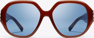 Tory Burch Runde Eleanor Oversize-Sonnenbrille