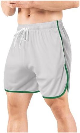 Generic Short court pour homme - En maille - Droit - Trois points - Pour fitness, plage, sport, Blanc., XXL