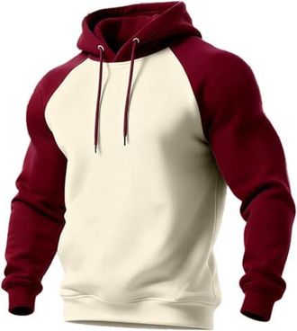 Generico Sweat &agrave; Capuche pour Homme &agrave; Manches Longues Hoodie Manches Ronde Sweat-shirt &agrave; Capuche Doublure en Polaire T-shirt &agrave; Manches Longues avec Capuche et 