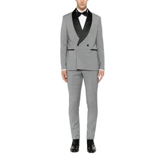Manuel Ritz Anzug mit Schalkragen- zweireihig - - Suits - Herren - Grau - XL