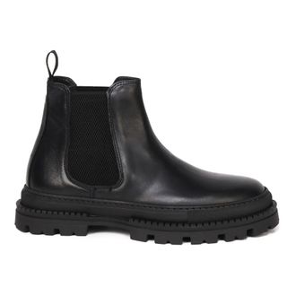 Giuliano Galiano Schwarze Leder Stiefeletten Elastischer Verschluss - - Shoes - Herren - Schwarzk - 44 EU