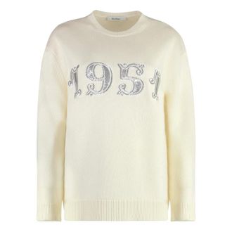 Max Mara Femme, Pulls, Blanc, Taille: 36 FR Maille Ras du Cou