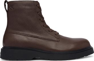Calvin Klein Schn&uuml;rschuhe Calvin Klein Combat Ess Lace Up Zip Boot Lth YM0YM01373 Braun