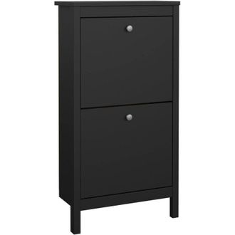 Dmora Dmora - Schuhschrank Tisoy, Schuhregal, Mehrzweck-Eingangsgarderobe, Möbel für Schuhe, 54x25 h103 cm, Schwarz