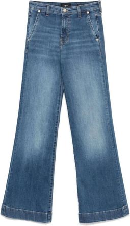 7 For All Mankind Femme, Jeans, Bleu, Taille: W28 Modern Dojo Wide Leg Crop Jeans