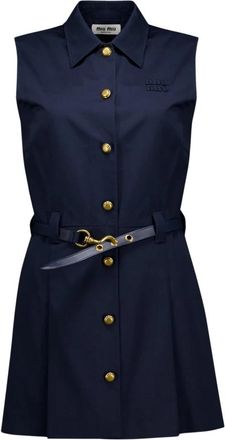 Miu Miu Popeline-Minikleid - - Dresses - Damen - Blau - M