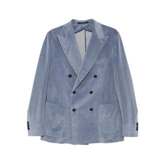 Tagliatore Zweireihiger Cord-Blazer - - Jackets - Herren - Blau - M