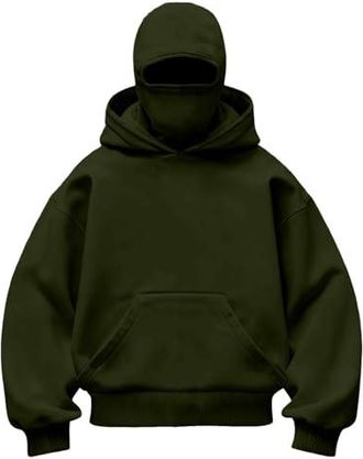 Generic Lightweigh Sweat &agrave; capuche uni pour homme avec doublure en polaire double coupe-vent avec poche pour la p&ecirc;che, la course &agrave; pied, lentra&icirc;nement int&eacute;rie