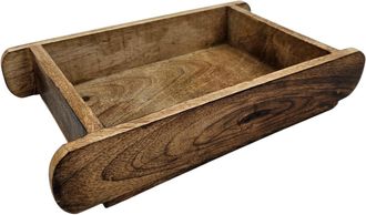 Meinposten Holzkiste Ziegelform Mangoholz Ziegelleistenform Kiste Landhaus Holz Kasten klein 26x16cm