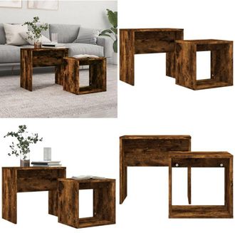 vidaXL Vidaxl - Satztische 2 Stk. R&auml;uchereiche Holzwerkstoff - Couchtisch - Set - Holztisch - Wohnzimmerschmuck - Sideboard - Home & Living