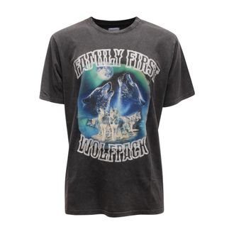Family Fir$t Milano Ts2211 T-Shirt mit Glitzerdruck - - Tops - Herren - Schwarzk - M