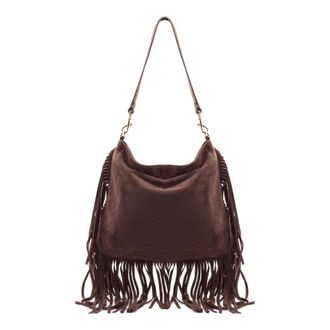 AVENUE 67 Avenue 67, Femme, Sacs, Brun, Taille: ONE Size Suede Fringe Shoulder Bag