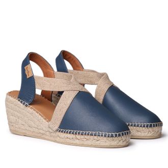 Toni Pons TOSSA Espadrilles mit Keilabsatz f&uuml;r Damen aus Leder., Ozean, 42 EU