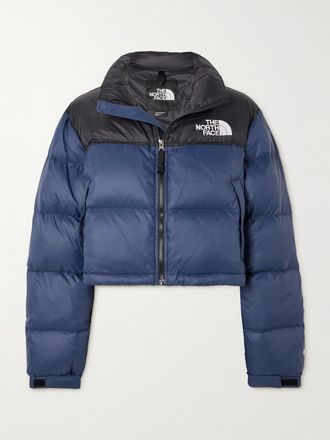 The North Face Nuptse Verk&uuml;rzte Daunenjacke Aus Gestepptem Shell - Blau