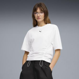 Puma T-shirt &agrave; taille ajust&eacute;e Dare To Femme, V&ecirc;tements, Blanc, XL