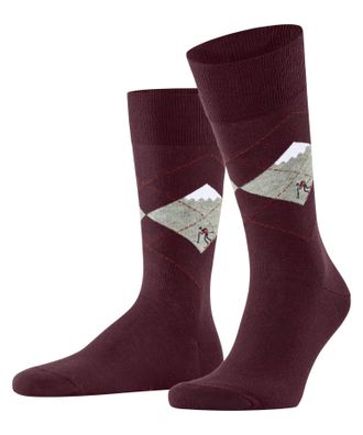 Burlington Herren Socken Winter Wonderland M So Baumwolle gemustert 1 Paar, Rot Wine 8010, 40-46