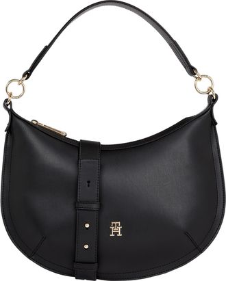 Tommy Hilfiger Damen Schultertasche Shoulder Bag mit Reißverschluss, Schwarz (Black), Einheitsgröße