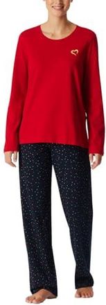 Schiesser Damen Schlafanzug Lang Baumwolle-Nightwear Ensemble de Pijama, Rouge_183205, 42 Femmes