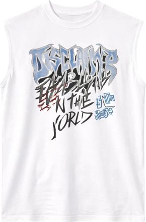 Disclaimer Homme, Tops, Blanc, Taille: XL T-Shirt Senza Maniche 26Eds55444