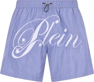 Philipp Plein Short de bain Monogram Signature - Homme - Maillots de bain - Bleu - Taille: XL