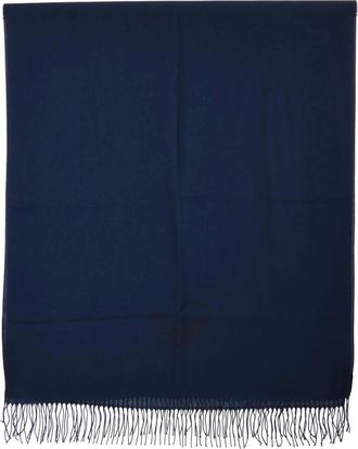 Emporio Armani Homme, Accessoires, Bleu, Taille: ONE Size &Eacute;charpe Logo Bords Effrang&eacute;s