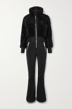 Toni Sailer Eva Skianzug Mit Besatz Aus Shearling-imitat - Schwarz