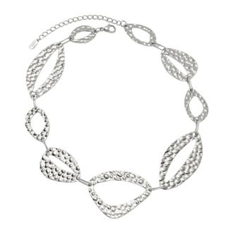 Dansk Copenhagen Ragna Waterproof Silver Stainless Steel Original Necklace - Hammered Finish - - Accessories - Damen - Grau - ONE SIZE