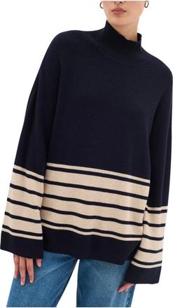 Inwear Femme, Pulls, Bleu, Taille: 38 FR Pull à Rayures Bleu Marine