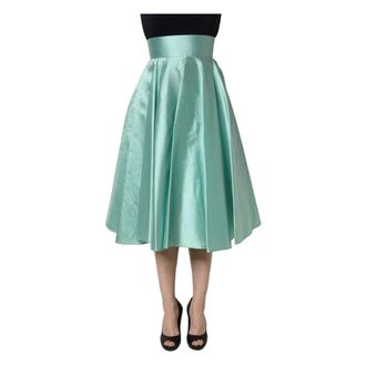 Dolce & Gabbana Plissierter A-Linien-Midi-Rock - - Skirts - Damen - Gr&uuml;n - 2XS