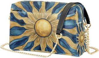 Mnsruu Sac à bandoulière pour femme, sac à main vintage bohème en cuir arabesque