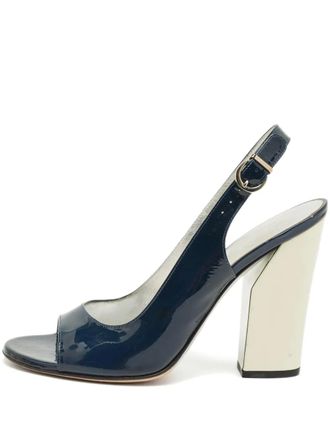 Casadei Slingback-Sandalen aus Lackleder - Blau