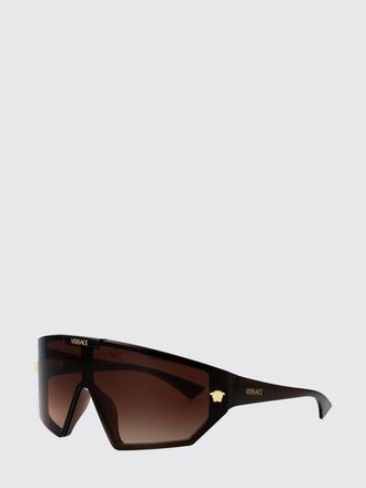 Versace Shield-Sonnenbrille aus Acetat in ausgestellter Form mit bernsteinfarbenen Gl&auml;sern