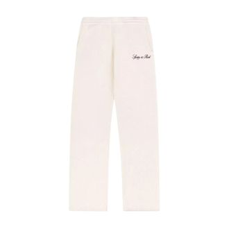 Sporty & Rich Pantalon Cr&egrave;me Logo - Femme - Pantalons - Beige - Taille: 36 FR