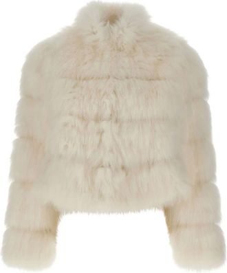 Frame Denim Veste courte et boxy en fourrure de renard - Femme - Vestes - Blanc - Taille: 38 FR