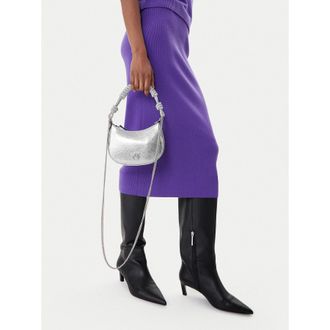 Pinko Handtasche PINKO Half Moon Baby C + Manico Al 25-26 PLTT 105913 A2WD Silberfarben