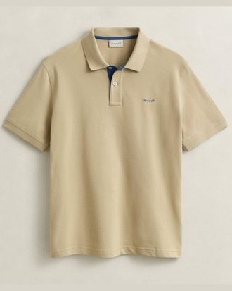 GANT Piqu&eacute;-Poloshirt mit Stretchanteil und Label-Stickerei, Regular Fit in