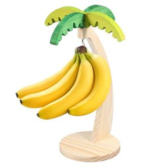 Generic Support de banane, support de banane avec crochet en acier inoxydable, support de banane en bois, support d&eacute;coratif multifonction pour la maison