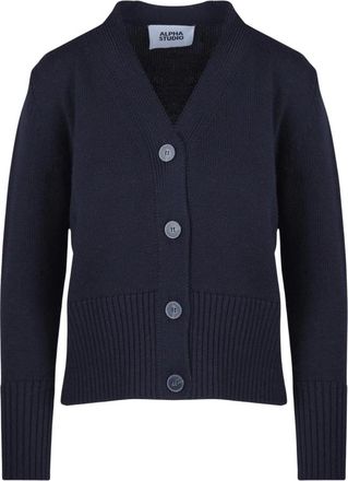 Alpha Studio Cardigan - - Knitwear - Damen - Blau - L