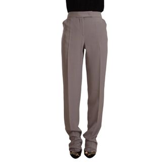 Armani Elegante High-Waist Hose aus Seidenmischung - - Trousers - Damen - Grau - M