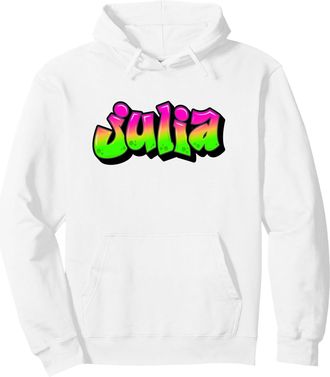BDAZ Julia Graffiti Personalisierter Name Gr&uuml;n Rosa Frauen M&auml;dchen Pullover Hoodie