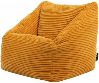 Icon Brand Pouf Fauteuil Enfant en Velours Côtelé Morgan, Poufs de Chambre, Salon, Jaune Ocre, oeko-tex - Icon