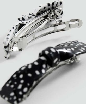 Mango Lot 3 barrettes naud noir - Femme - Taille unique - MANGO