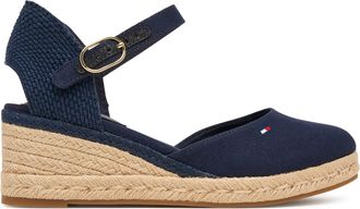 Tommy Hilfiger Espadrilles Tommy Hilfiger Mid Wedge Espad Closed Toe FW0FW09233 Dunkelblau